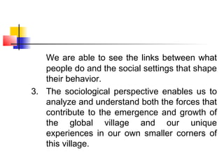 Sociology the sociological perspective | PPT