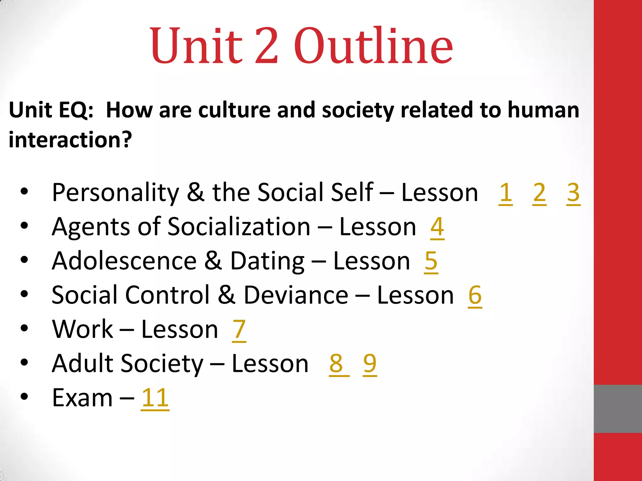 Sociology Unit 3 Individual within Society | PPTX