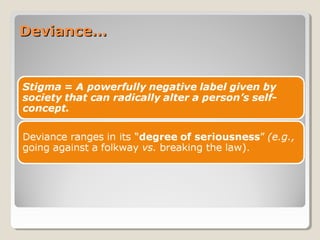 Sociology 6 deviance crimes | PPT