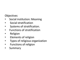 Sociology 9 social institutions | PPT