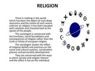 Sociology 9 social institutions | PPT