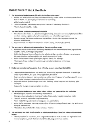 Sociology a2 revision_2012 | DOC