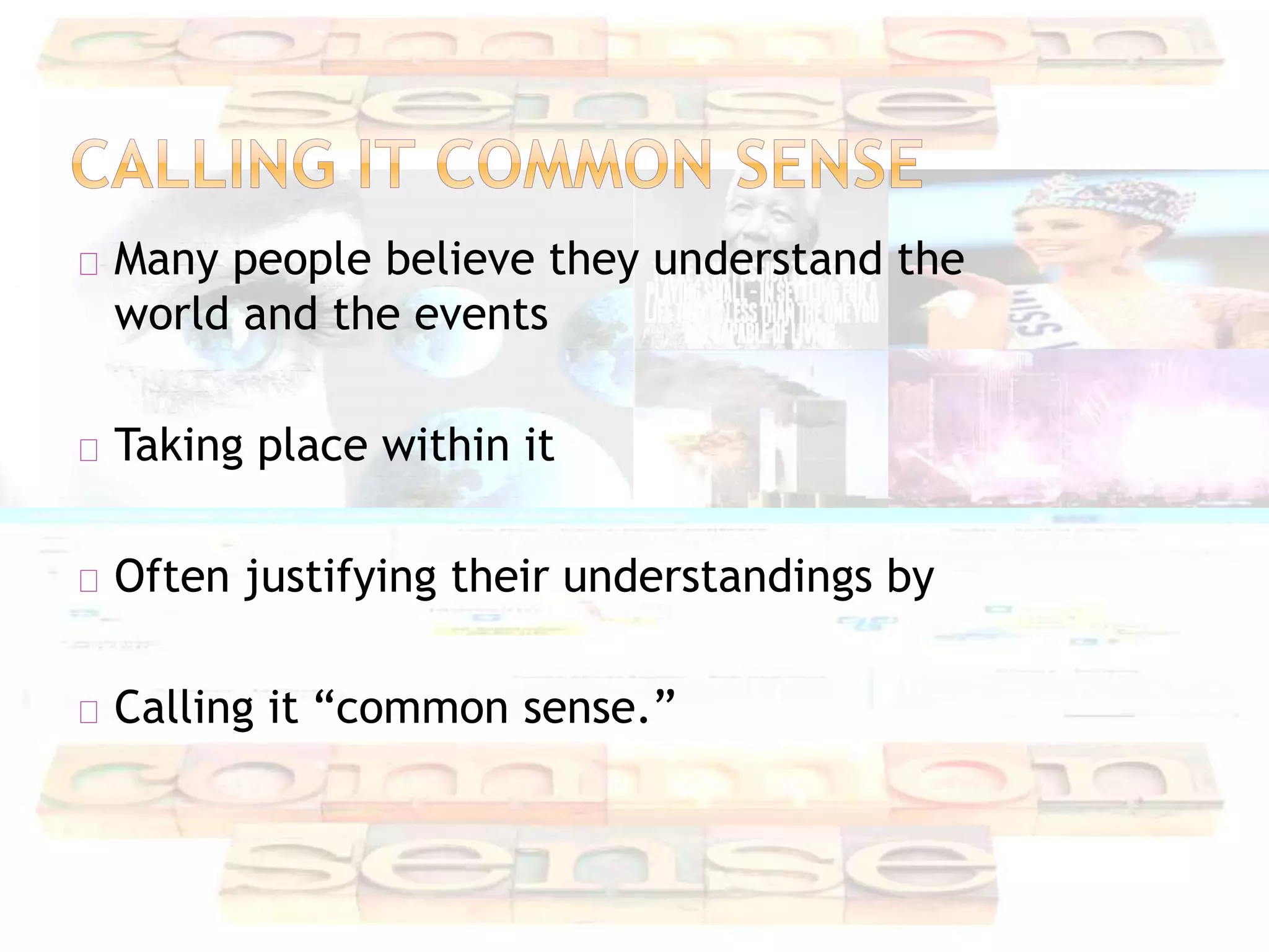 Sociology and common sense | PPTX