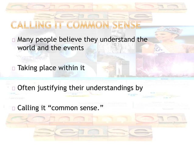 Sociology and common sense | PPTX | Educational Assessment | Education