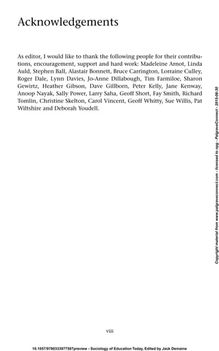 Sociology and education | PDF