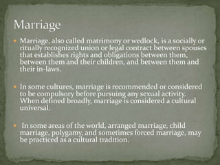 Sociology & Anthropology (Courtship and Marriage) | PPTX