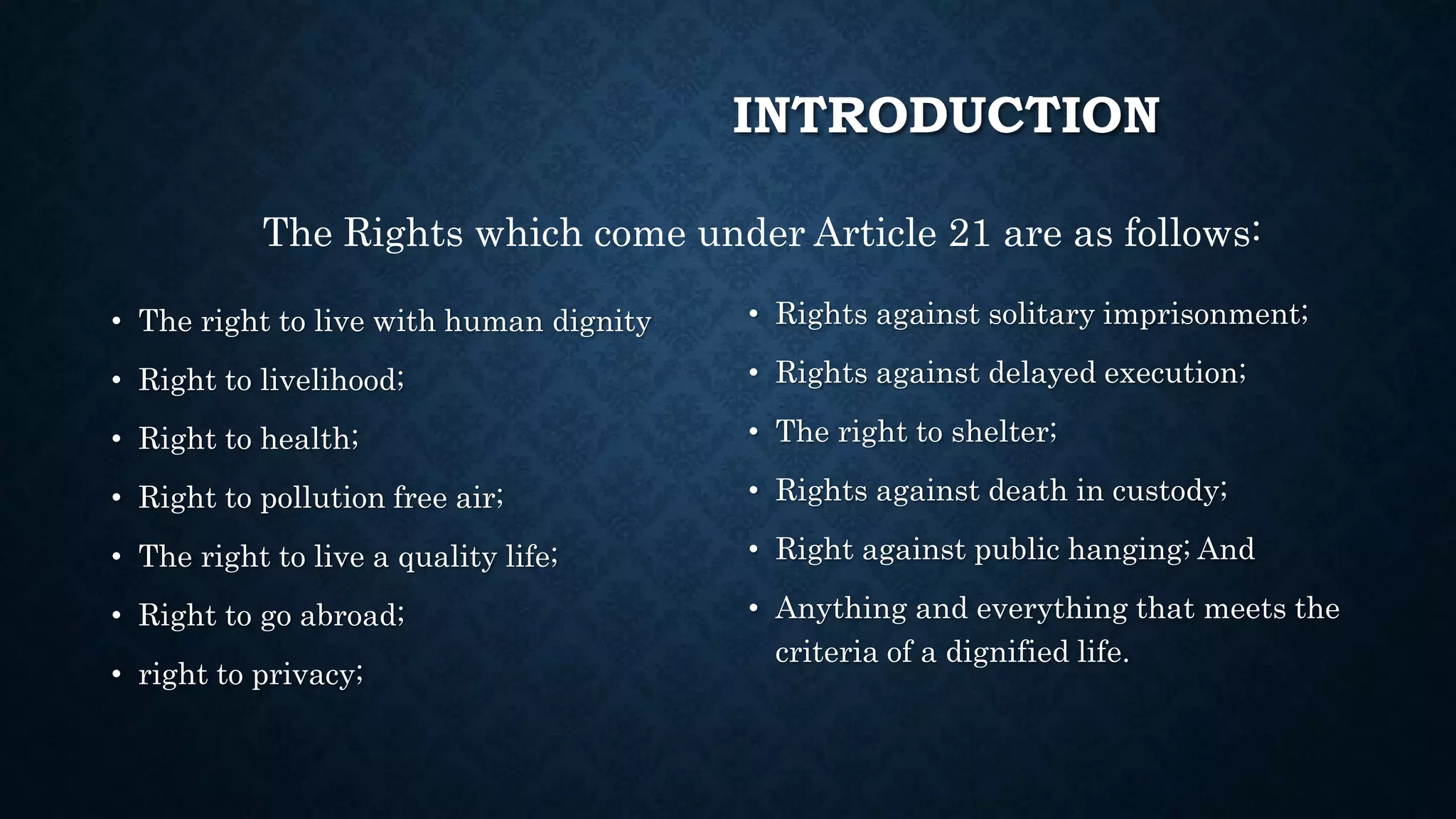Presentation on Article 21 | PPTX