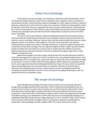 Sociology as a science | DOCX
