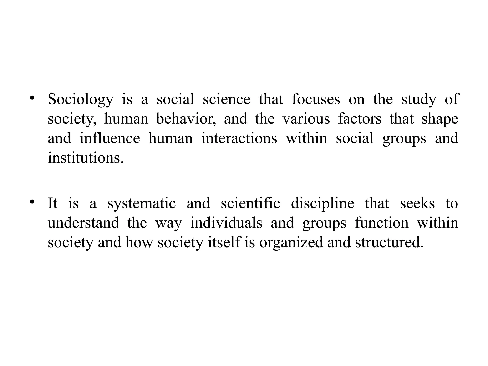 Sociology as a soical science with examples | PPT
