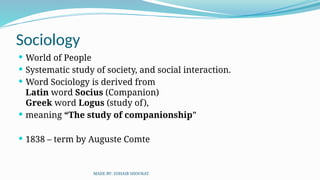 Sociology Class Lecture all for sociology notes class | PPTX