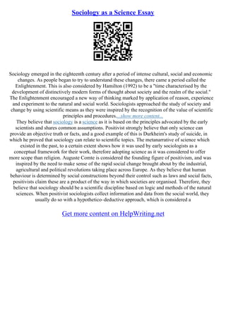 Sociology Essay Topic | PDF