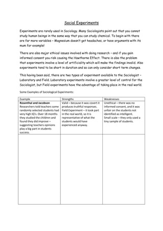 SociologyExchange.co.uk Shared Resource | PDF