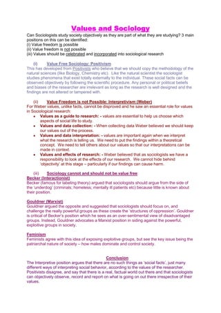 SociologyExchange.co.uk Shared Resource | DOCX | Science