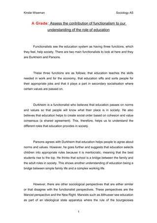 SociologyExchange.co.uk Shared Resource | DOC | Education industry ...