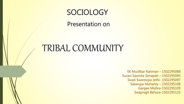 Tribal Community | PPTX | Hinduism | Religion & Spirituality