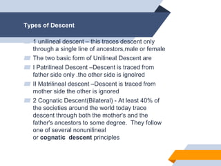 Sociology II Descent Meaning ,Defination and its Types.pptx