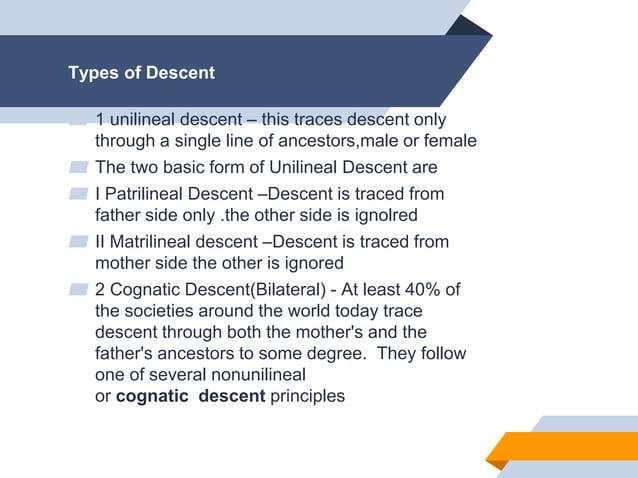 Sociology II Descent Meaning ,Defination and its Types.pptx