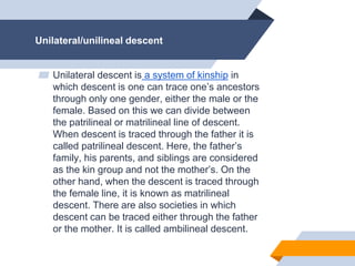Sociology II Descent Meaning ,Defination and its Types.pptx
