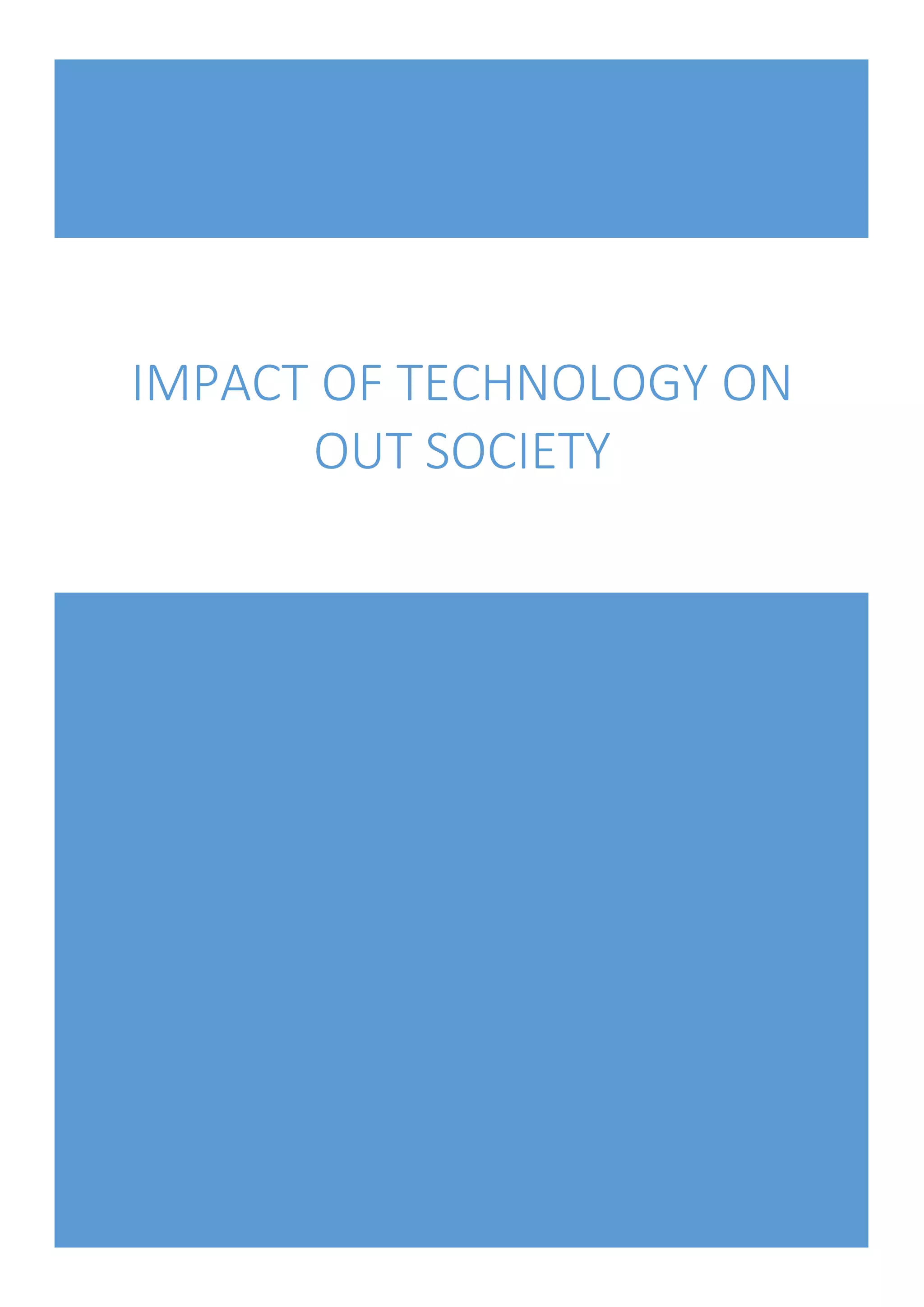 Sociology impact of technology on society | PDF