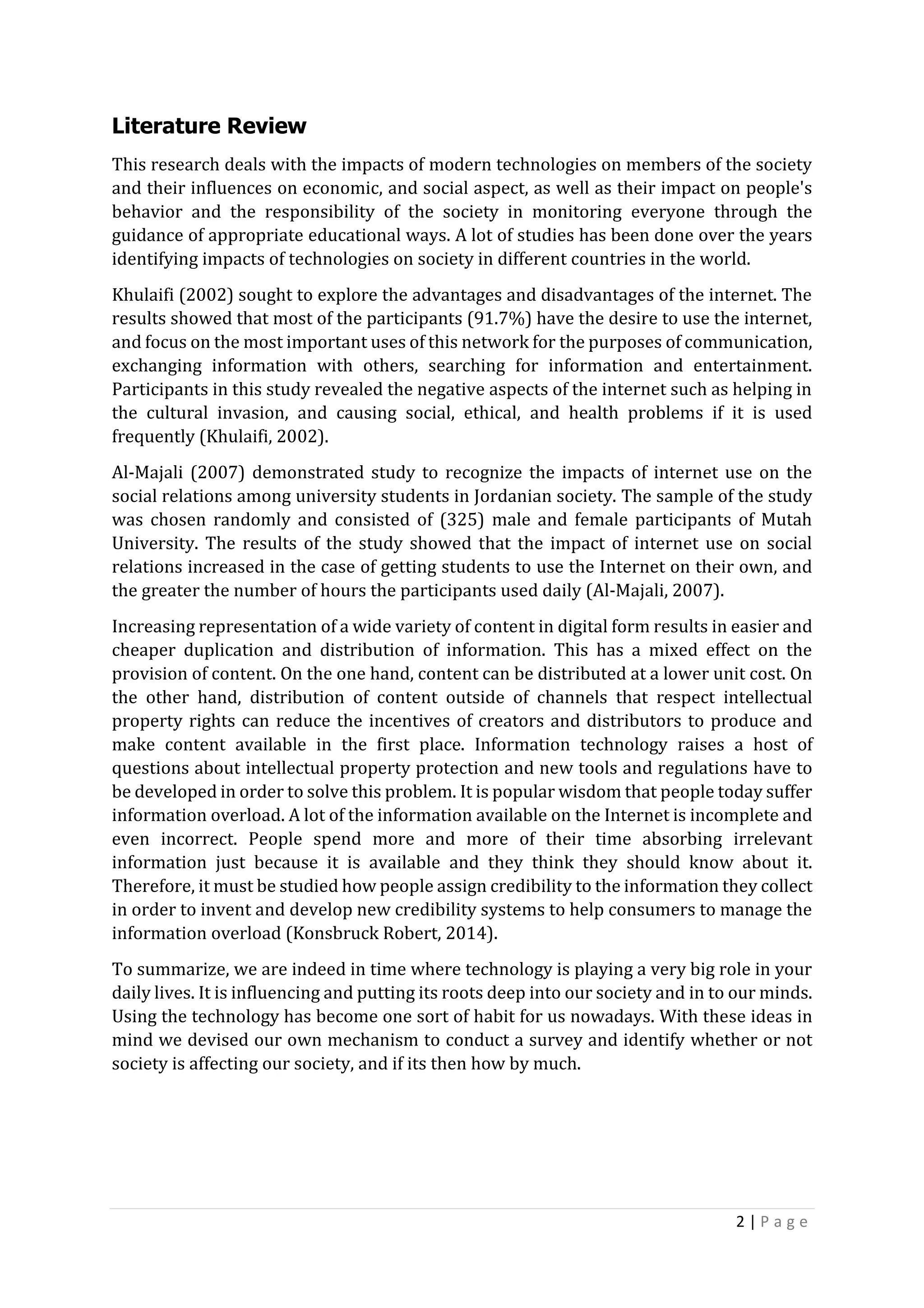 Sociology impact of technology on society | PDF