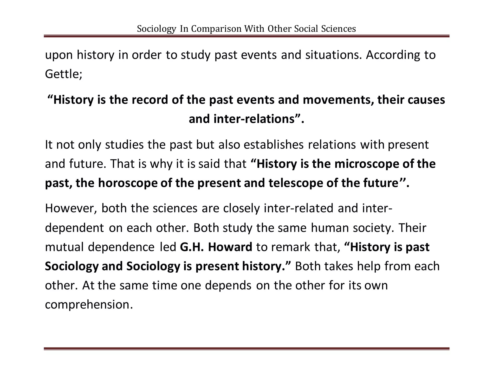 Sociology in comparison with other social sciences | DOCX