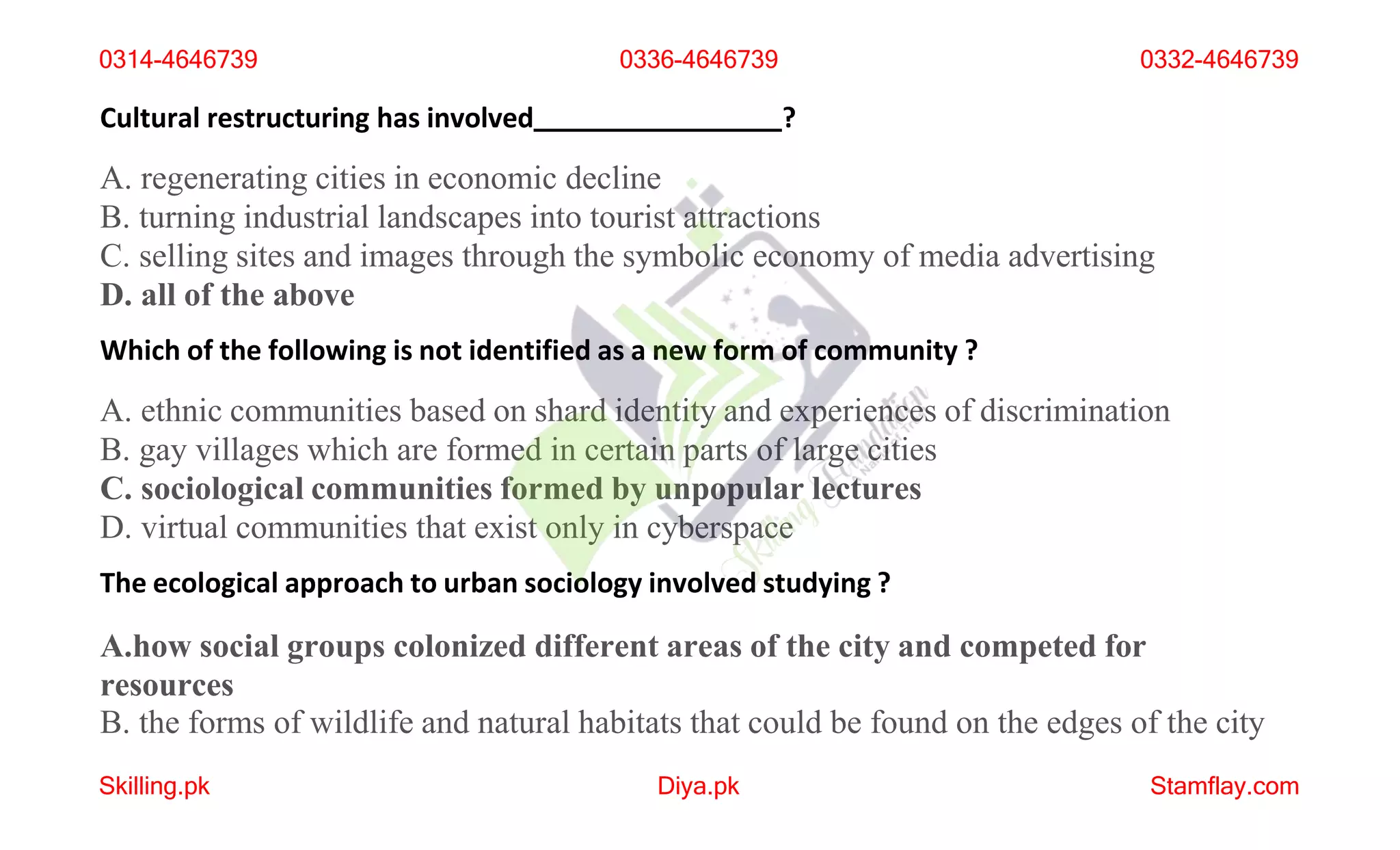 Sociology MCQs Quiz Test Questions with Answers.pptx