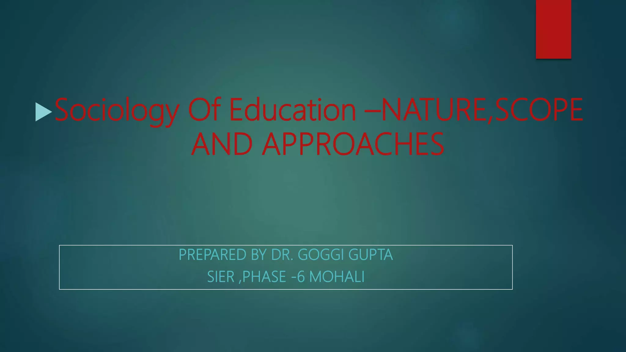 Sociology of education ppt. | PPTX