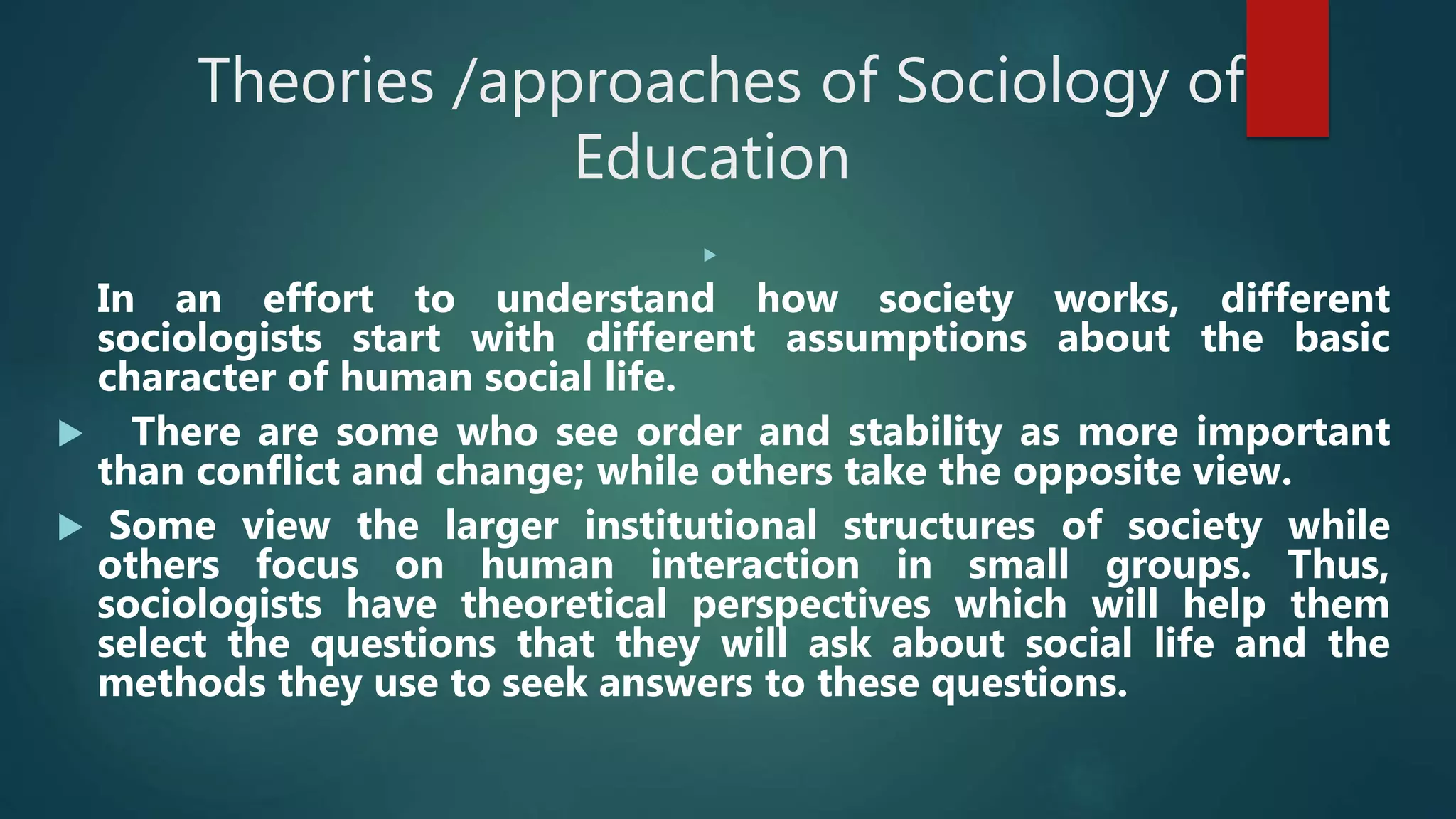 Sociology of education ppt. | PPTX