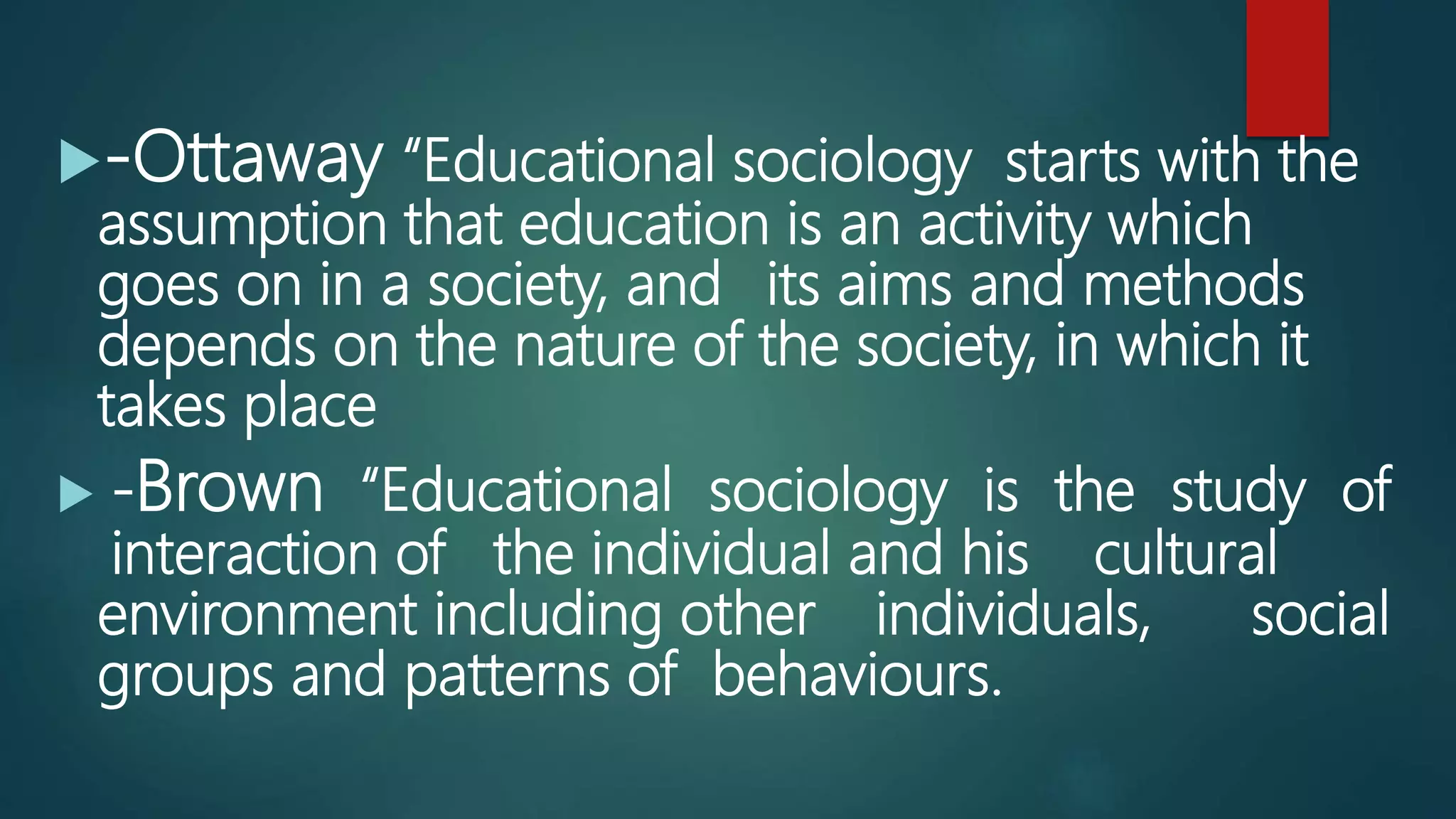 Sociology of education ppt. | PPTX