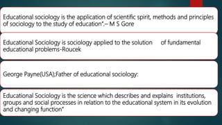 Sociology of education ppt. | PPTX