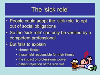 Sociology of health and illness wk 14 introduction | PPT