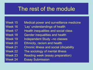 Sociology of health and illness wk 14 introduction | PPT