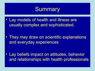Sociology of health and illness wk 16 lay | PPT