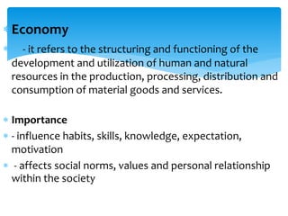 Sociology of the economy (By: J.Q) | PPTX