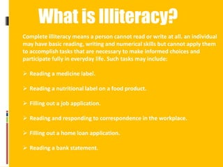 ILLITERACY | PPT
