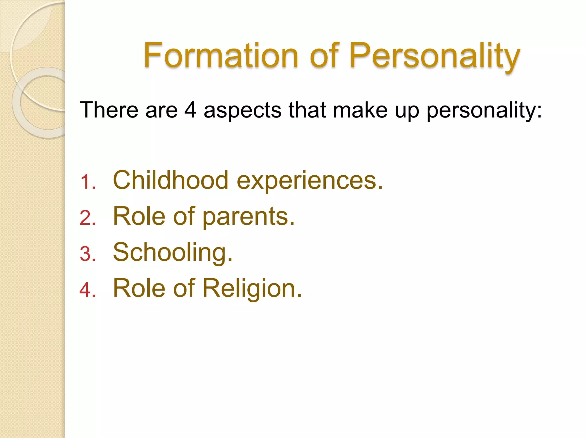 Formation of Personality | PPT