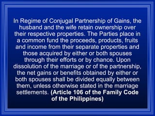 Conjugal and Absolute Agreement | PPT