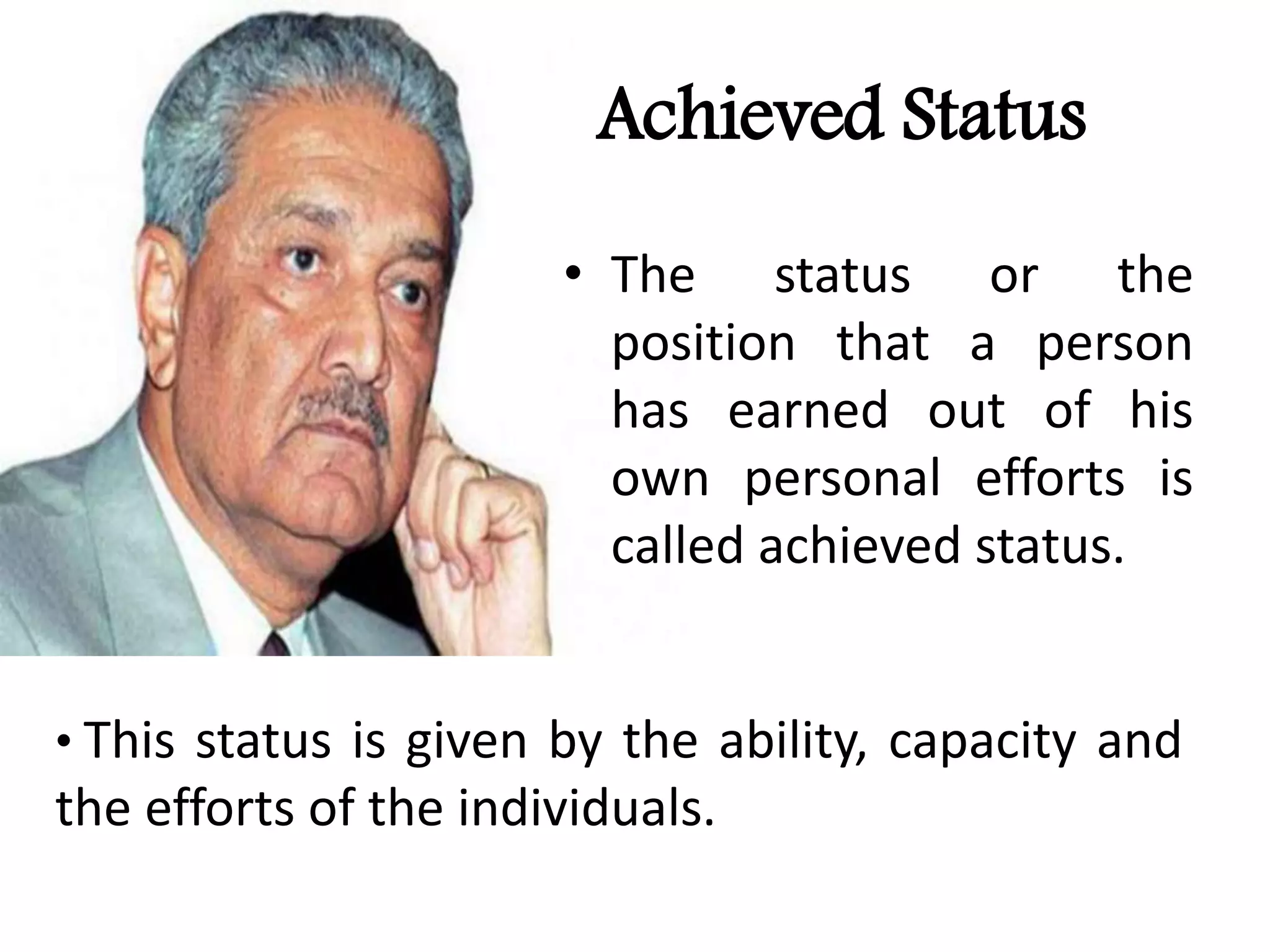 Sociology Powerpoint Presentation on Status and role | PPTX