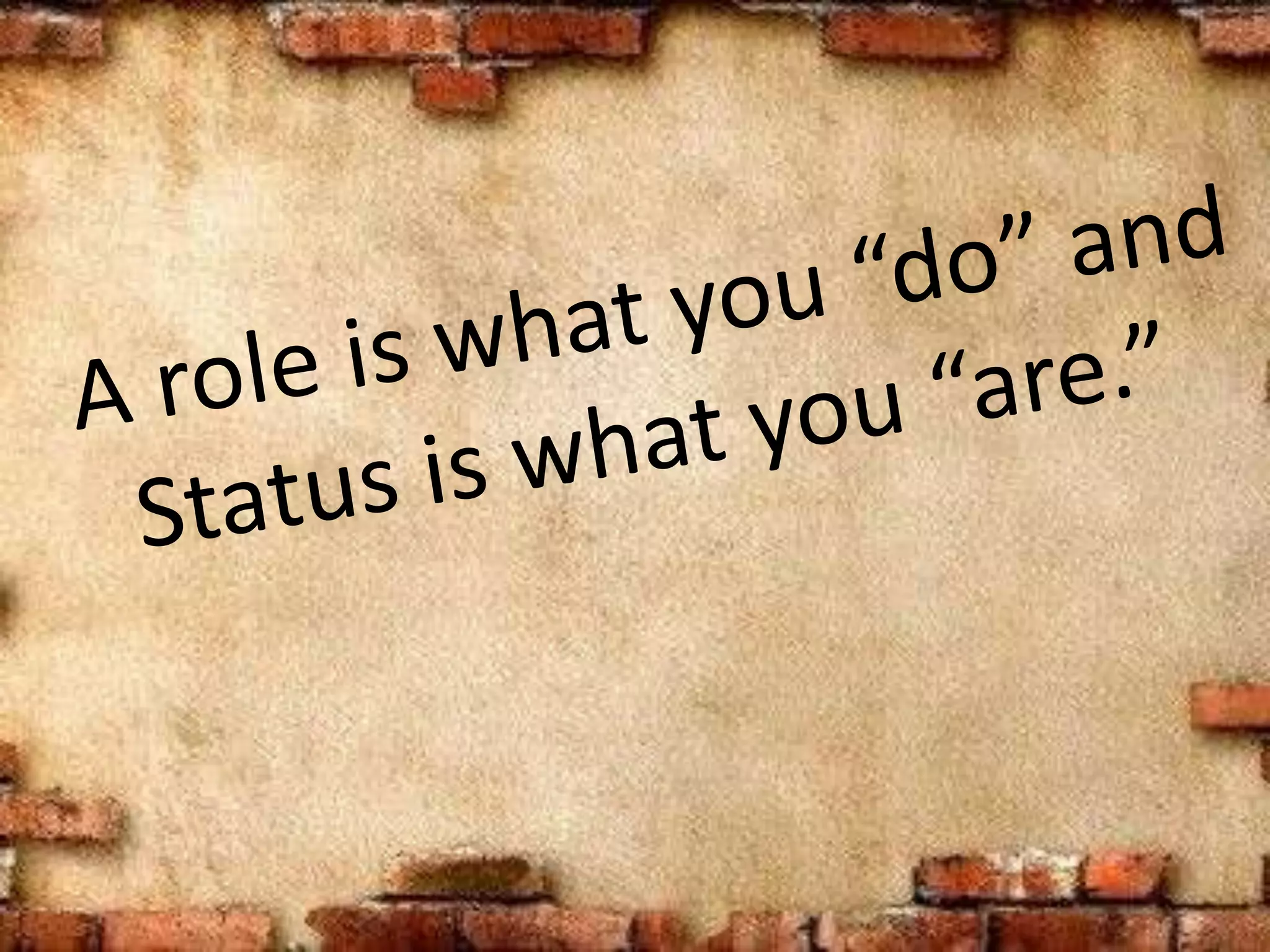 Sociology Powerpoint Presentation on Status and role | PPTX