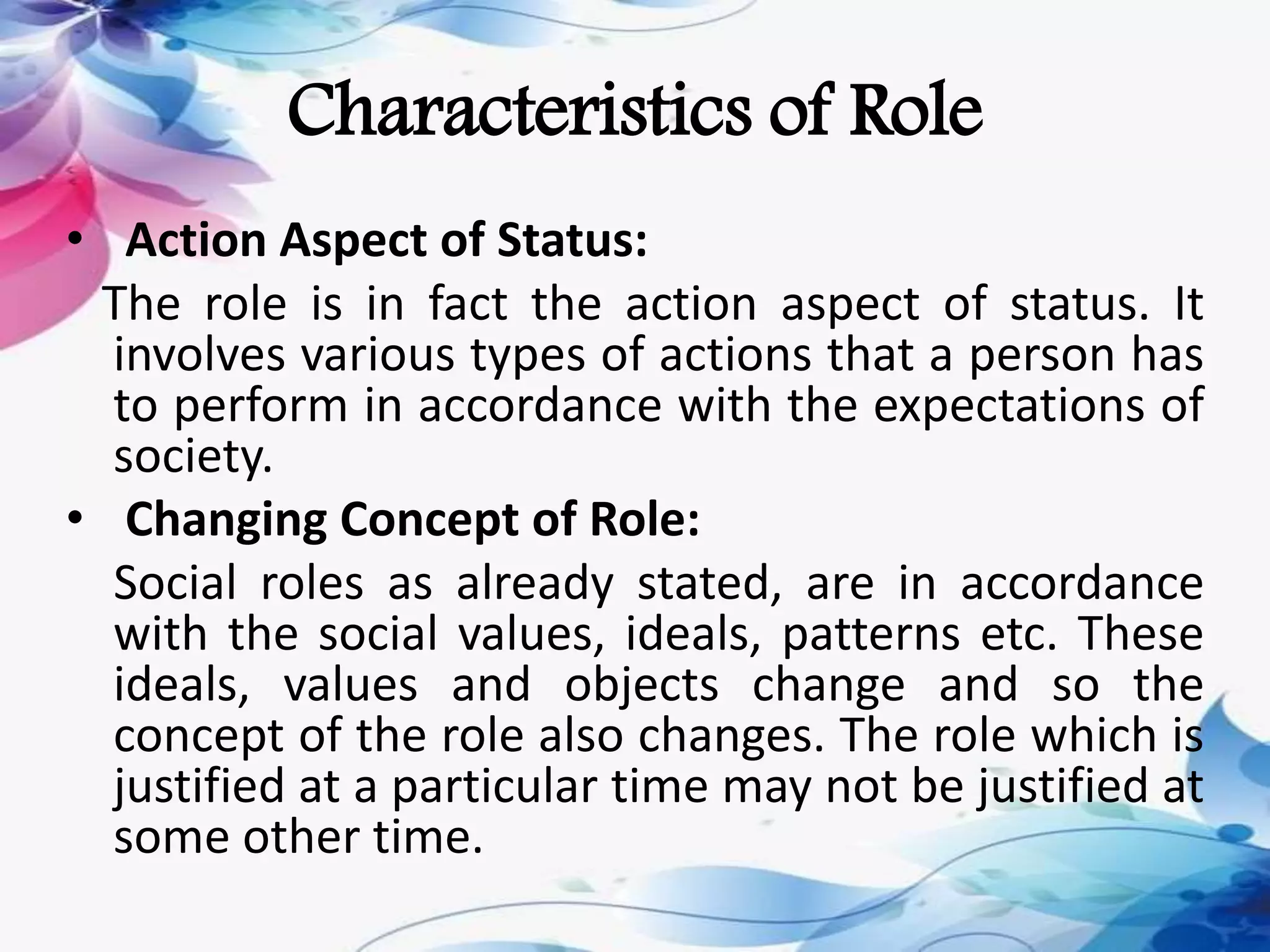 Sociology Powerpoint Presentation on Status and role | PPTX