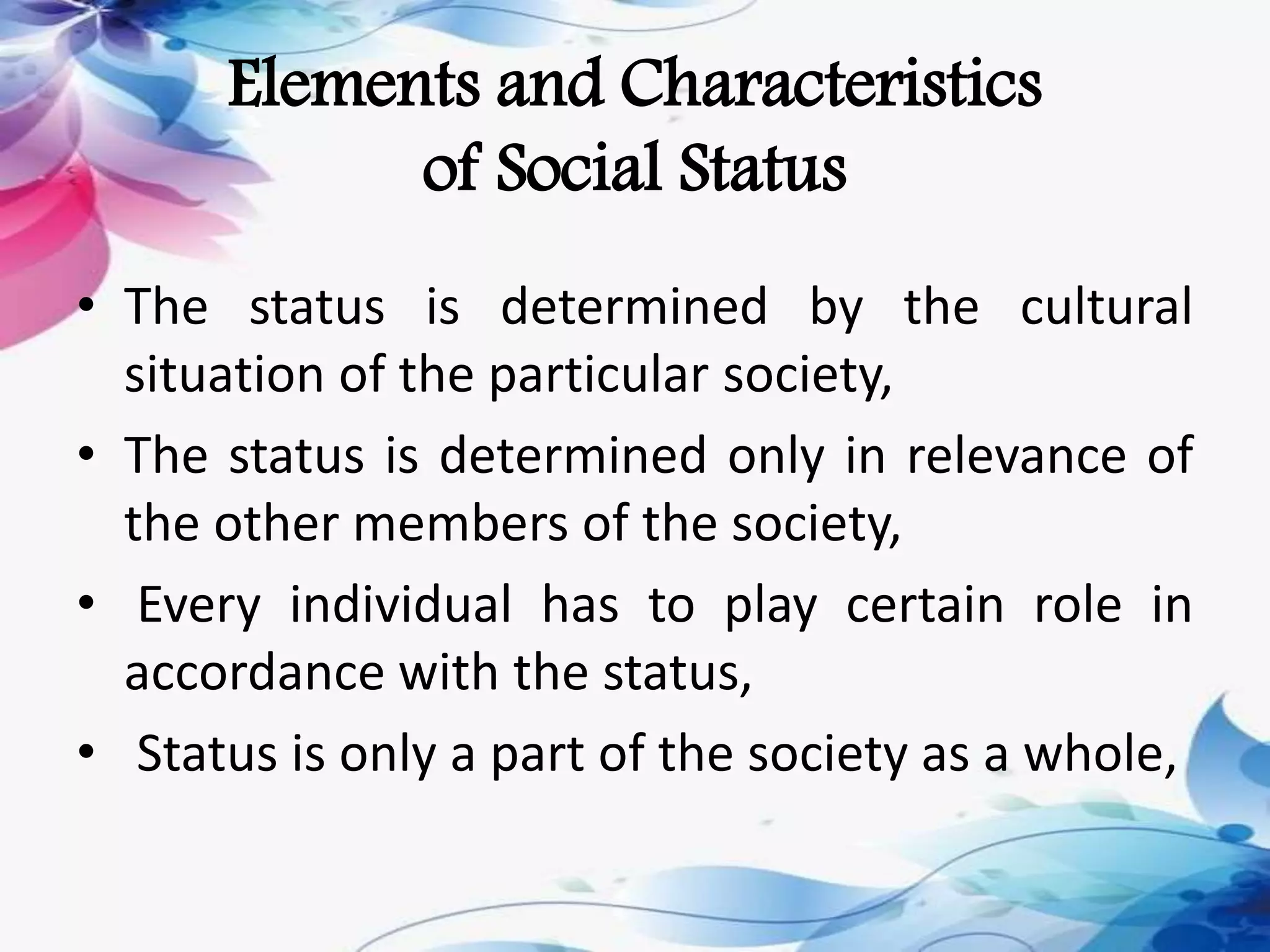 Sociology Powerpoint Presentation on Status and role | PPTX