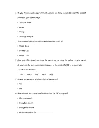 Sociology questionnaires | DOCX