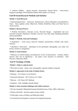 Syllabus for Sociology SET exam kerala.docx