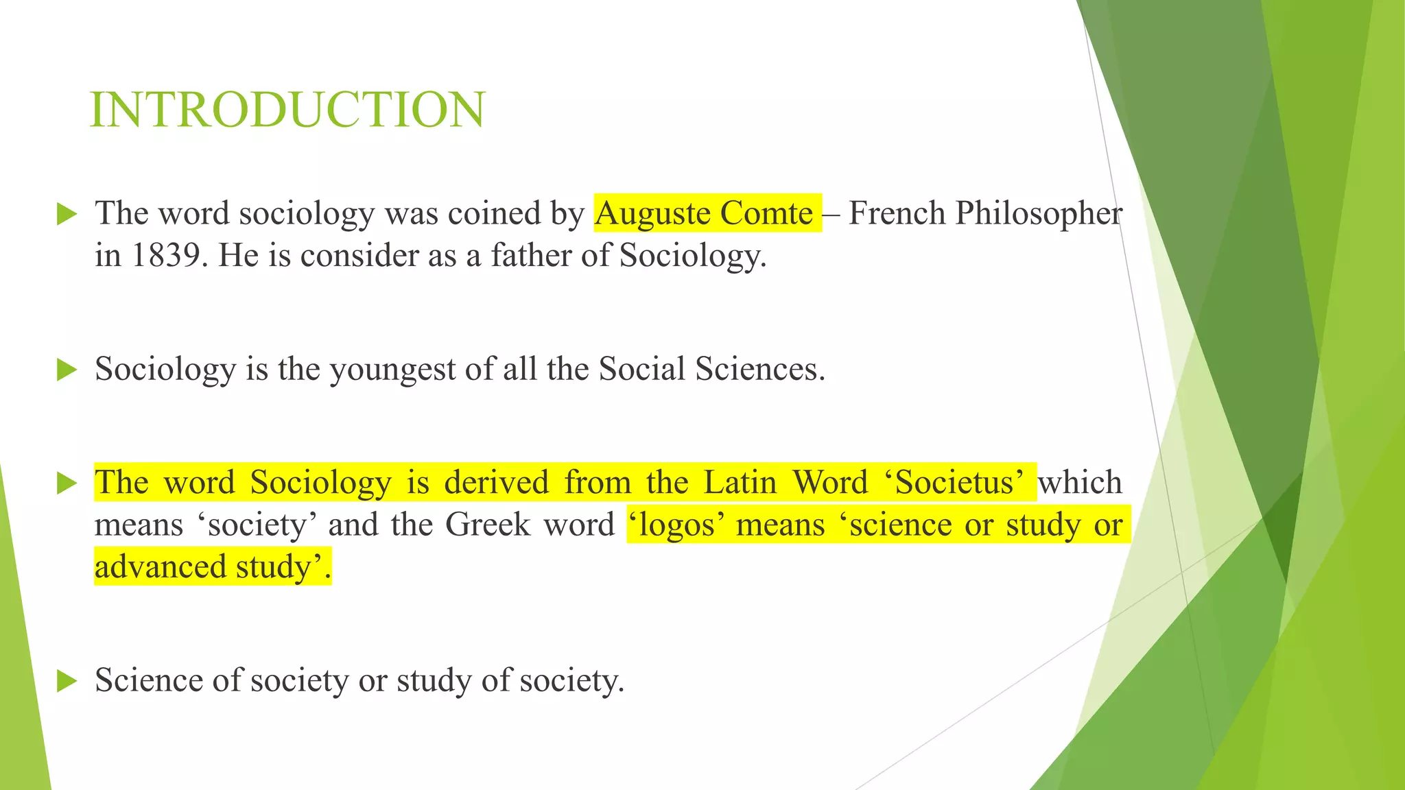 Introduction of Sociology | PDF