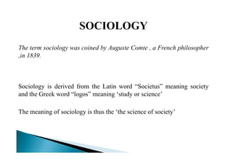 Sociology unit 1 | PDF