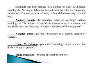Sociology unit 1 | PDF