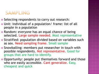 Sociology Unit 2 Research Methods (AQA) | PPTX