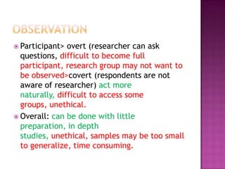 Sociology Unit 2 Research Methods (AQA) | PPTX