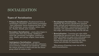 SOCIOLOGY FOR NURSING UNIT 2 - SOCIALIZATION | PPTX