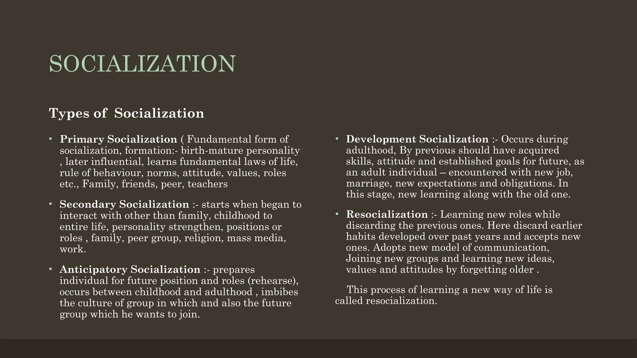 SOCIOLOGY FOR NURSING UNIT 2 SOCIALIZATION | PPTX